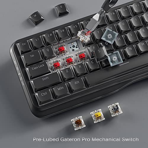 KEMOVE K68 60% Wireless Mechanical Gaming Keyboard Supports 2.4G/Bluetooth5.0/USB-C, Light Strip RGB Backlit Hot-Swappable 68 Keys Wired Keyboard for Mac Windows, Gateron Silver Pro Switches