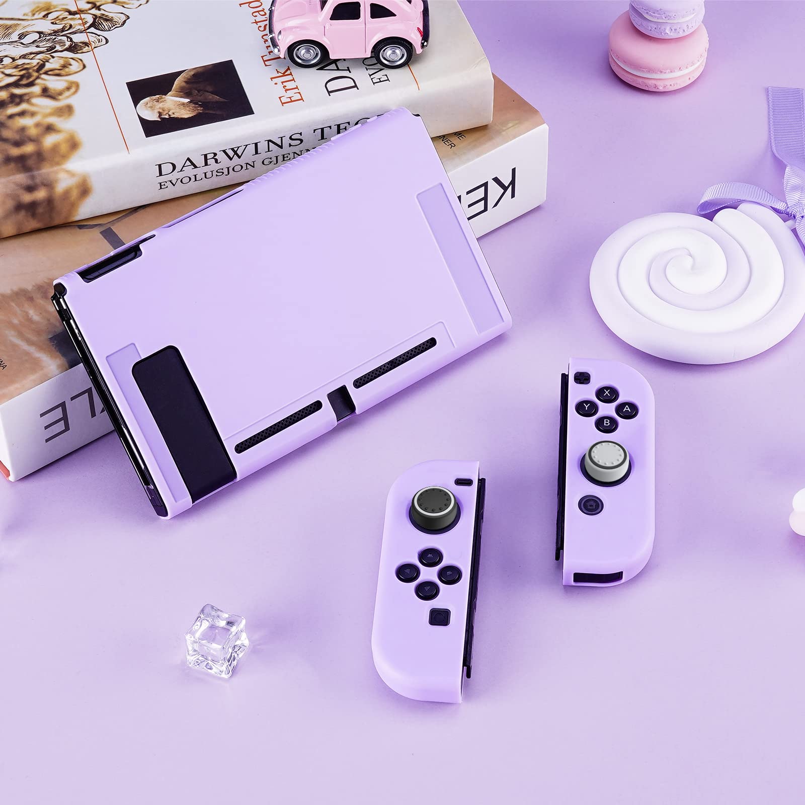 JINGDU Protective Case Compatible with Nintendo Switch Console(Released in 2017), Dockable Cover Accessories for Switch Standard Console and Grip Joy-Con,Skull