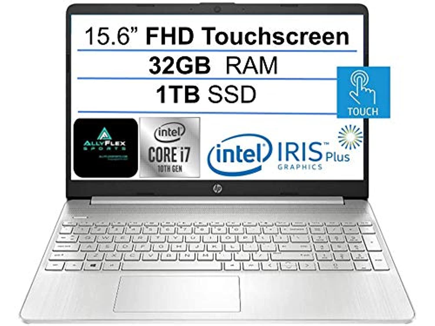 HP Newest Laptop, 15.6" FHD Touchscreen, Intel Core i7-1165G7 Processor (up to 4.7 GHz), 32GB Memory, 1TB SSD, Type-C, HDMI, WiFi-6, Windows 11 Home, Silver