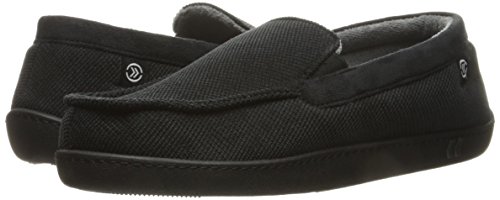 isotoner Men's Slipper, Diamond Corduroy Moccasin with Memory Foam and Skid Resistance for Indoor/Outdoor Comfort