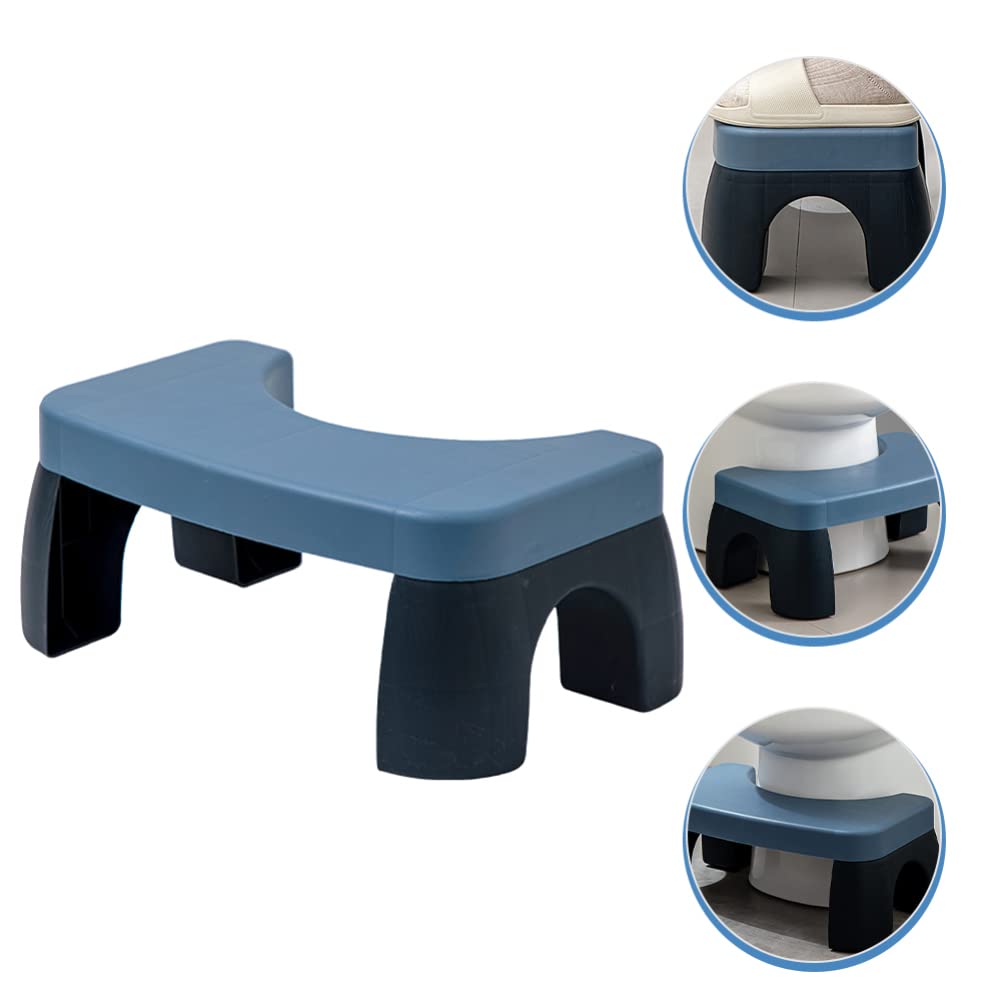 Housoutil Potty Toilet Stool Squatting Poop Stool Baby Step Stool for Bathroom Non-Slip Potty Stool for and Adults in Bathroom Toilet Blue