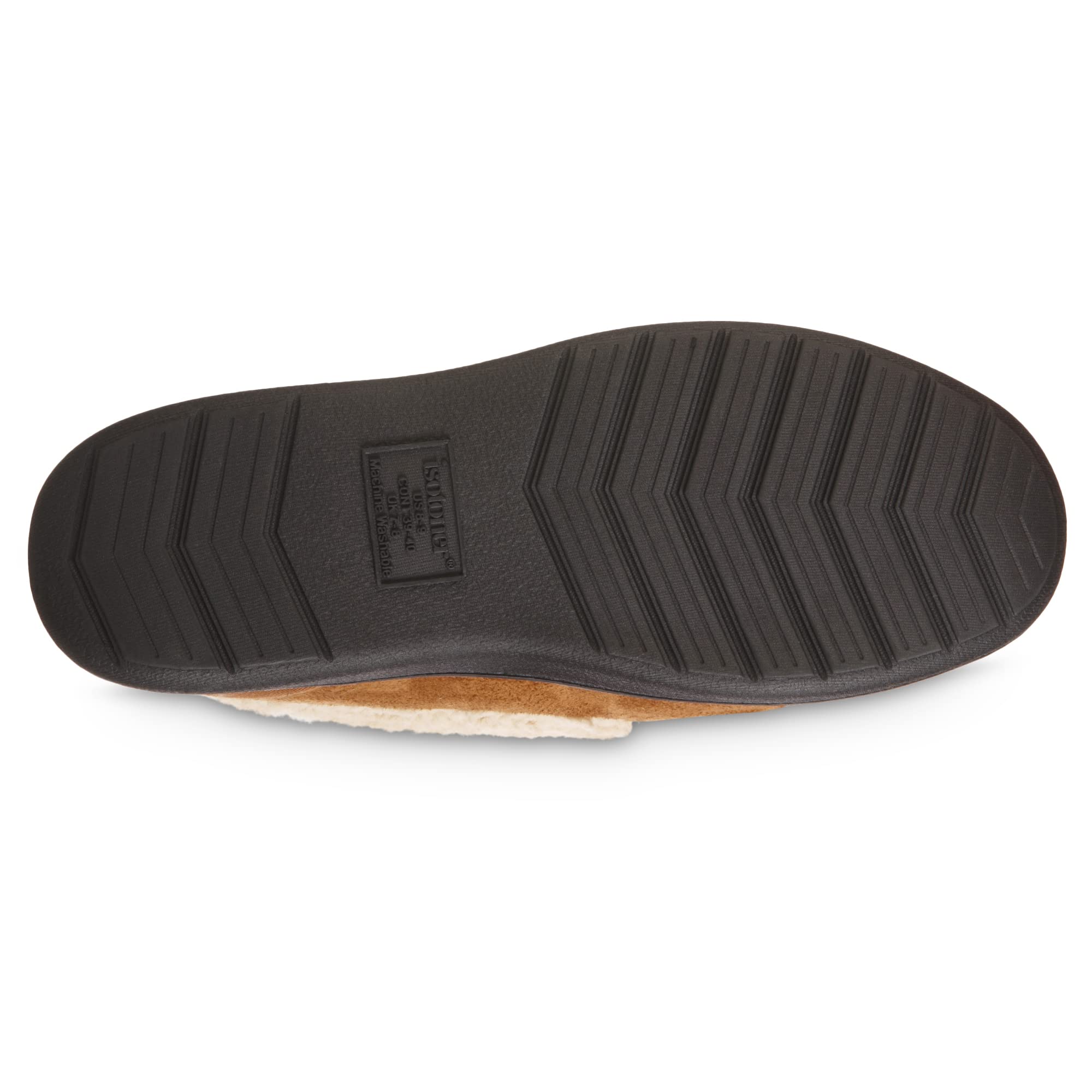 isotoner Men's Recycled Advanced Memory Foam Microsuede Vincent ECO Comfort Moccasin Slippers, Cognac, 9.5-10.5