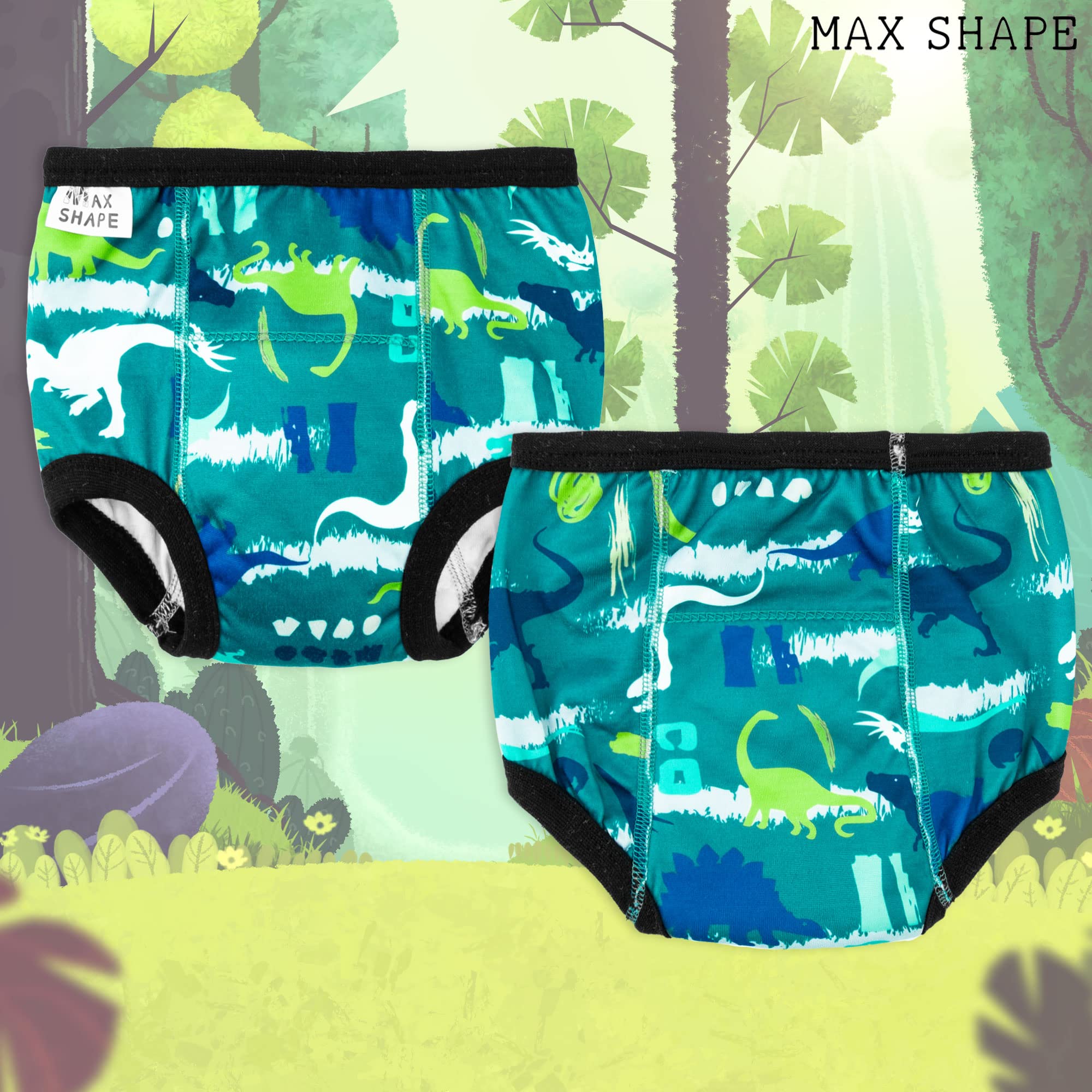Max Shape 6 Pack Potty Training Underwear for Boys,Washable Baby Boy Toilet Training Pants Training Underwear Fit 2T-6T Blue 5T