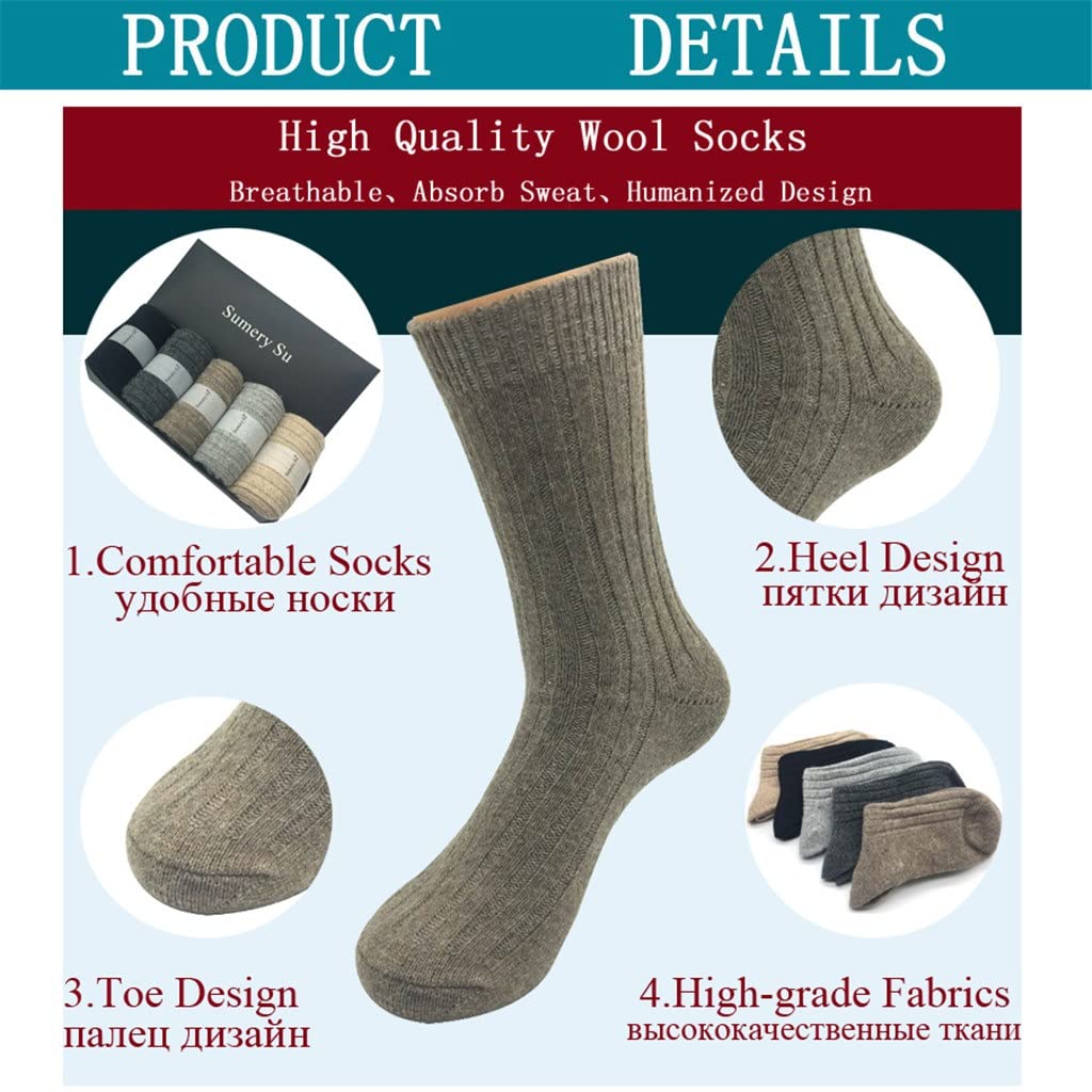 JIESEING 5 Pairs/Lot Socks Men Long Winter Warm Cashmere Comfortable Socks Male Gift