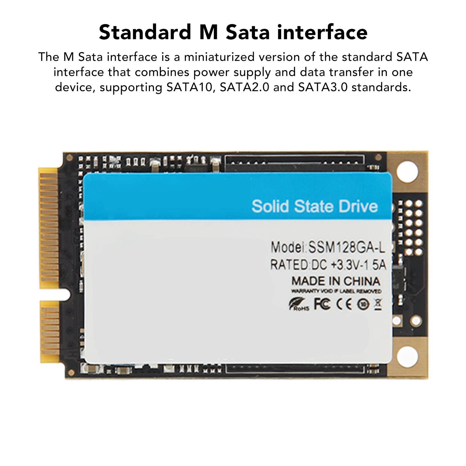Naroote MSATA SSD, 500M Read Speed Low Latency High Speed SATA 3.0 SSD 450M Write Speed for Tablets (256GB)