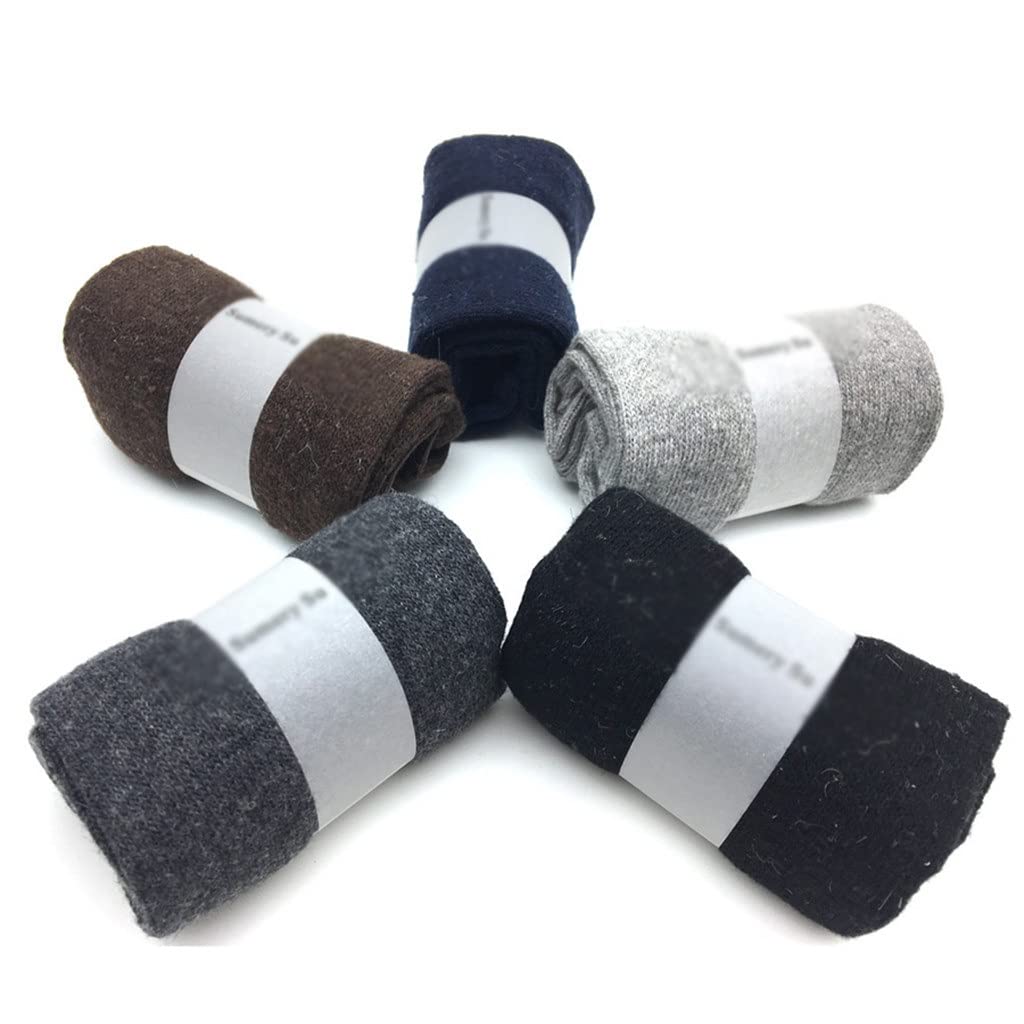 JIESEING 5 Pairs/Lot Men Female Socks Winter Warm Cashmere Socks Breathable Solid Colors Mens
