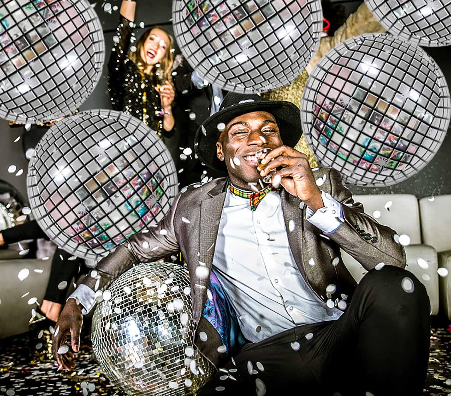 KALOR 22 Inch Metallic Disco Silver Mylar Balloons,10 Pcs Disco Ball Balloons,Large 4D Giant Round Foil Balloons for 70s Disco Party Decorations Birthday Decorations