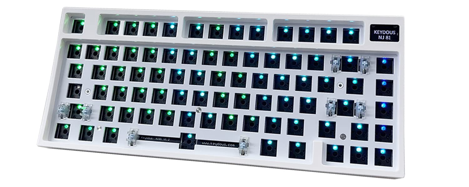 keydous NJ81 Wireless Mechanical Keyboard with Customizable Screen Bluetooth/2.4G/Wired 75% Hot-swappable Gaming Keyboard with RGB PBT Keycap for Win Mac