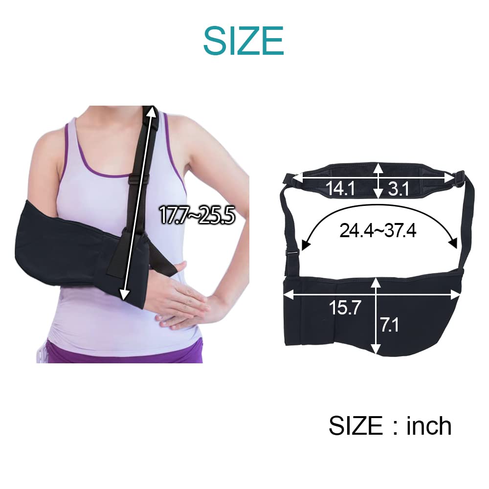 Japard Shoulder Immobilizer Elbow Support, Arm Sling for Shoulder Injury, Men, Reversible Design for Right Left Arm, Medical Arm Sling for Elbow Injury for Woman