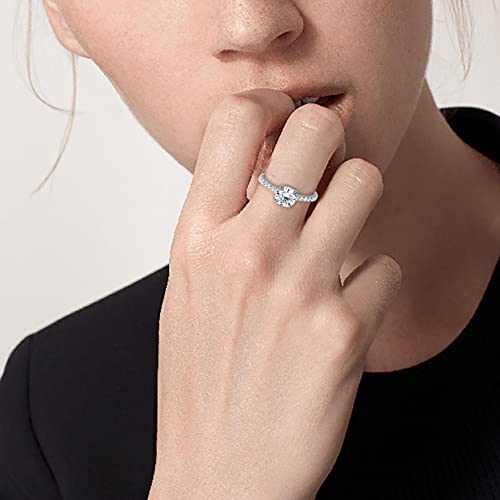 Hemlock Women Diamonds Ring Promise Wedding Ring Jewelry Luxury Rings Crystal Gift for Her