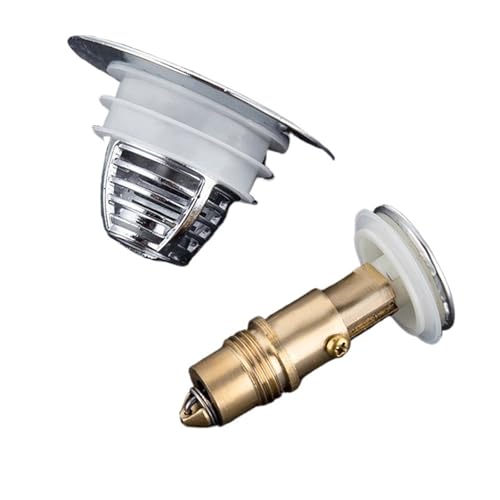 OMTIBDUH Universal Stainless Steel Pop-Up Bounce Core Basin Drain Filter Hair Catcher Shower Sink Strainer Bath Stopper Bathroom Tool(Upgrade Paragraph)