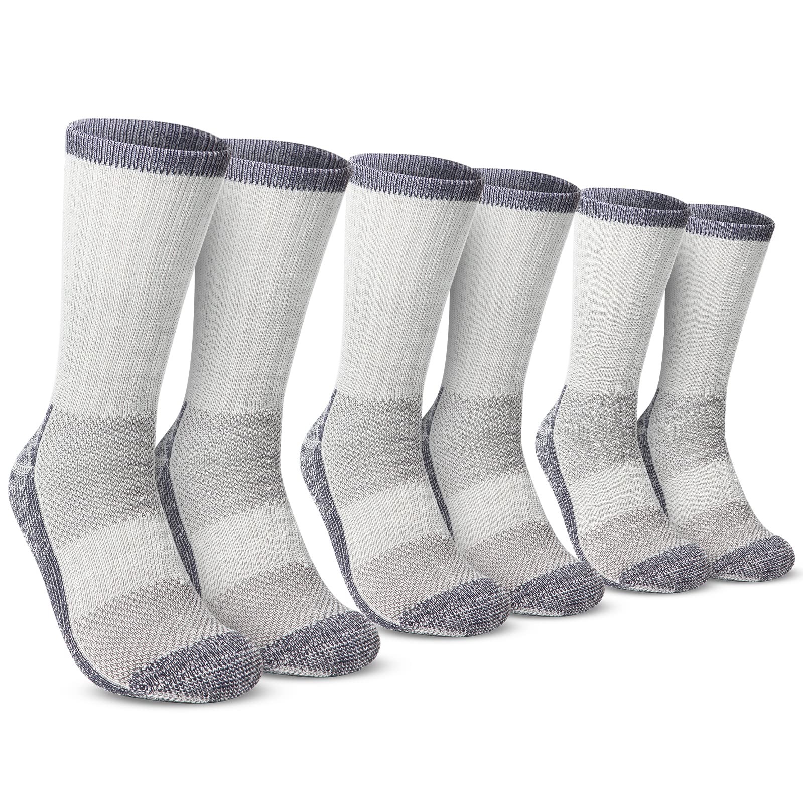 Jaryco Merino Wool Socks for Men & Women Thermal Warm Winter Boot Hiking Socks 3 Pair Blue, S
