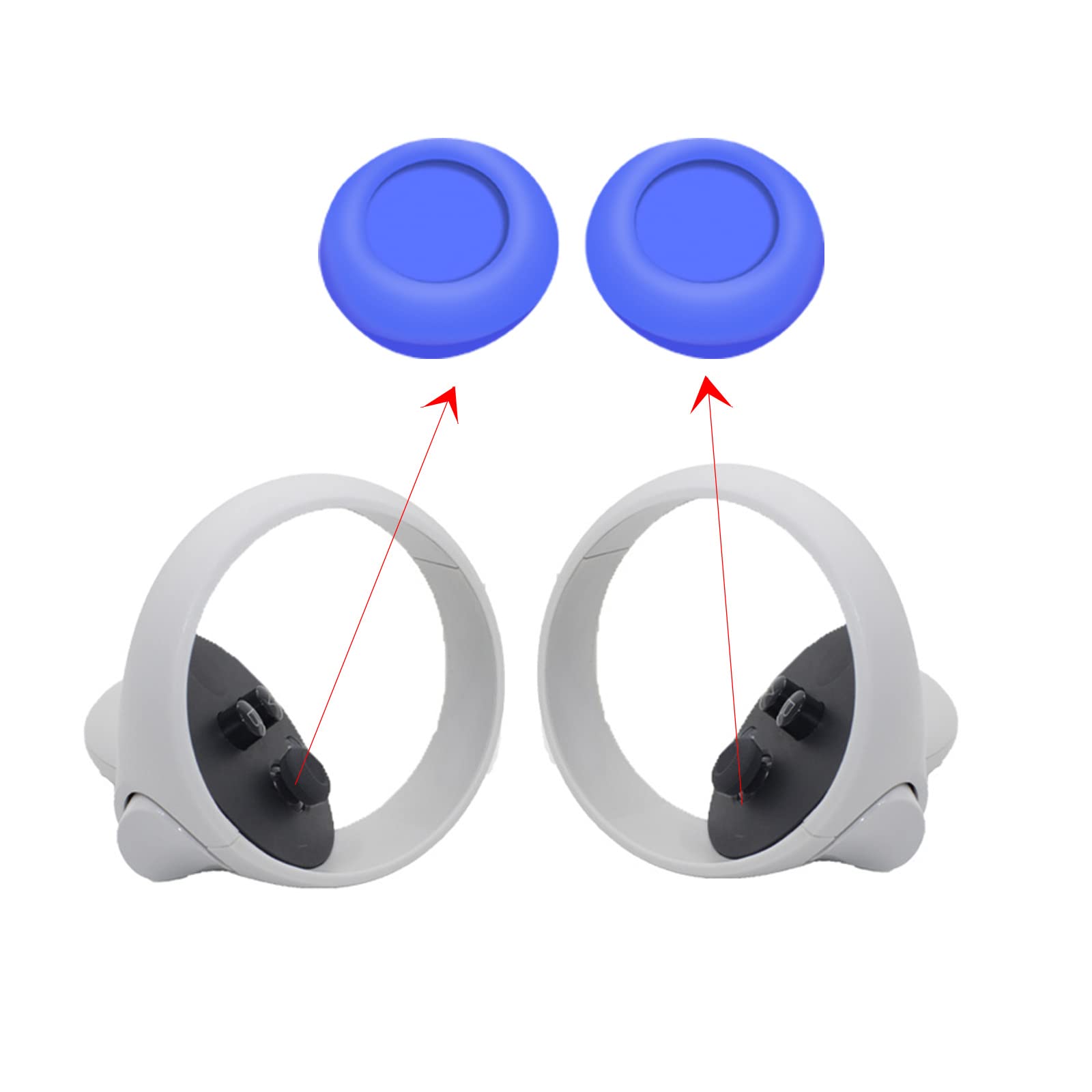 Joyeee VR Silicone Cover Accessories, 7-in-1 Silicone Shell Cover Protective for Oculus Quest 2, with Touch Handle Cover, VR Headset Shell, Disposable VR Eye Cover Mask, Lens Protective Cover, Blue