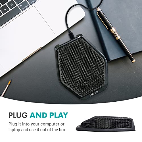 Movo MC1000 Conference USB Microphone for Computer Desktop and Laptop with 180° / 20' Long Pick up Range Compatible with Windows and Mac for Dictation, Recording, YouTube, Conference Call, Skype