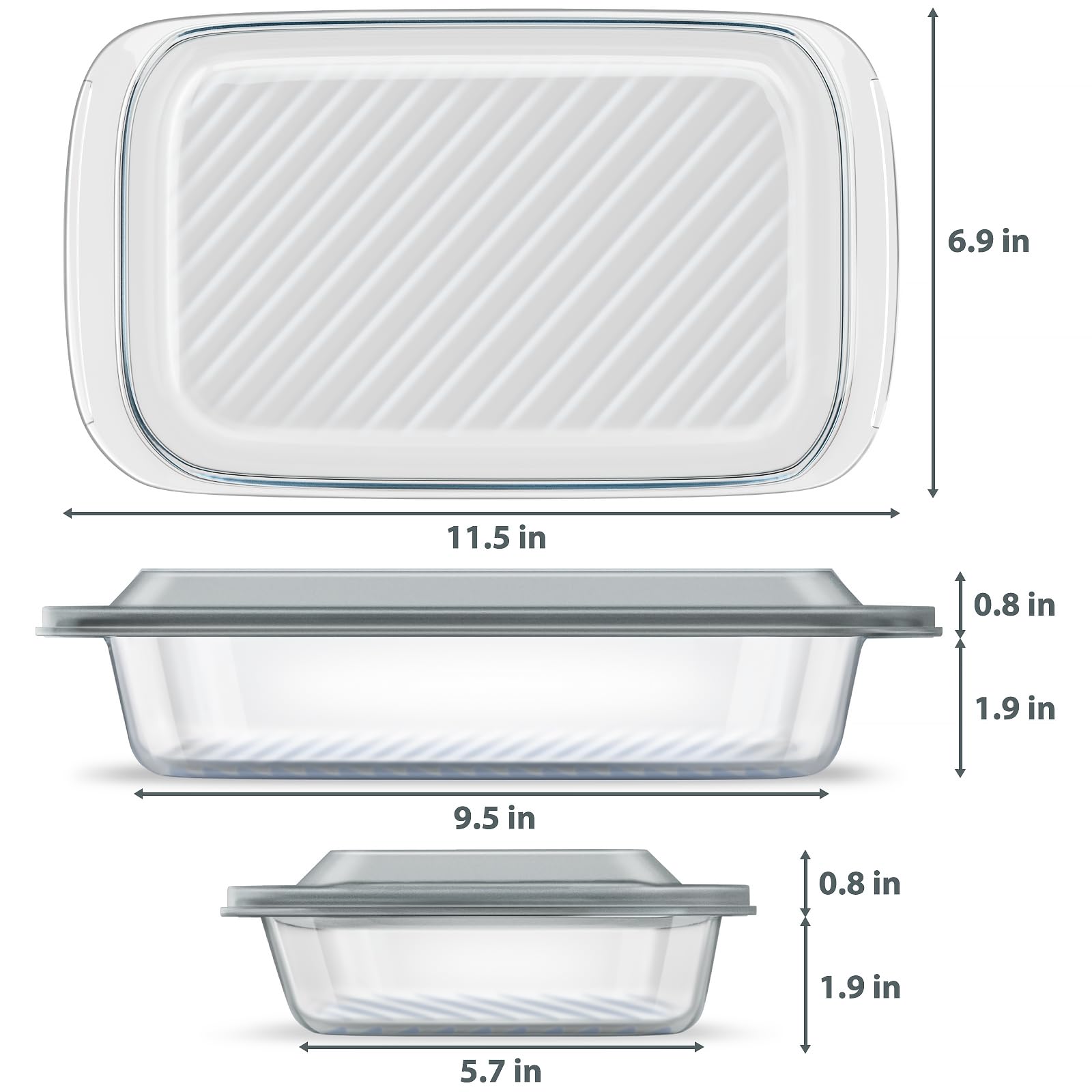 Microwave Bacon Cooker with Cover,Glass Airtight Bacon Container Keep for Refrigerator BPA Free Dishwasher and Microwave Oven Safe Refrigerator Organizers and Storage for Cheese lunchmeat Pizza Cooker