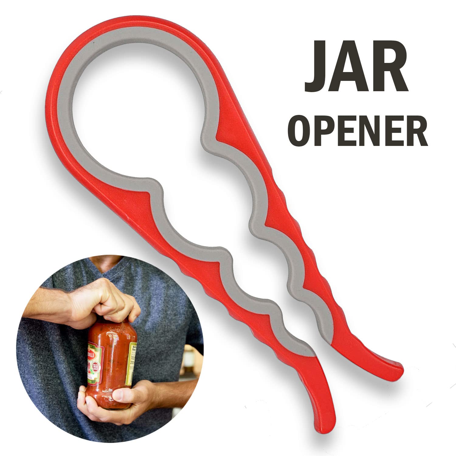 Jar Opener Quick Lid Bottle Cap Grip Twister Remover for Weak Hands, Seniors and Children Rubber Jar Gripper Pad