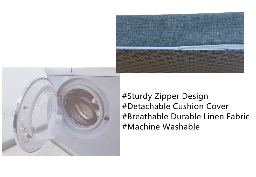 Jininworl Washable Bench Cushion, Non-Slip Bench Pad for Shoe Storage, Window, Piano, Dining (Nardo Grey; Personalize)