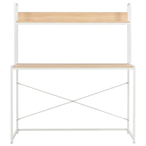 MJWDP Computer Desk White and Oak