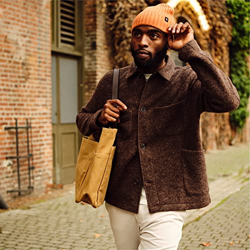 Huckberry Winter Beanie, Roll-Up Cuff, Blended Knit, Fits Men & Women (US, Alpha, One Size, Marled Navy)