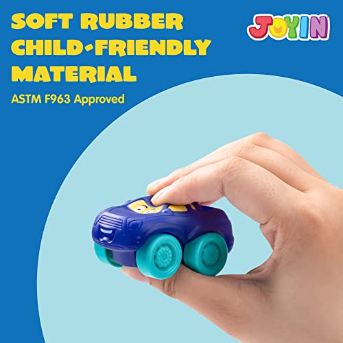 JOYIN 18 Pcs Pull Back Cars Set and 18 Pcs Soft Rubber Toy Car Set, Mini Toy Vehicles,Car for Toddlers, Party Favors for Kids