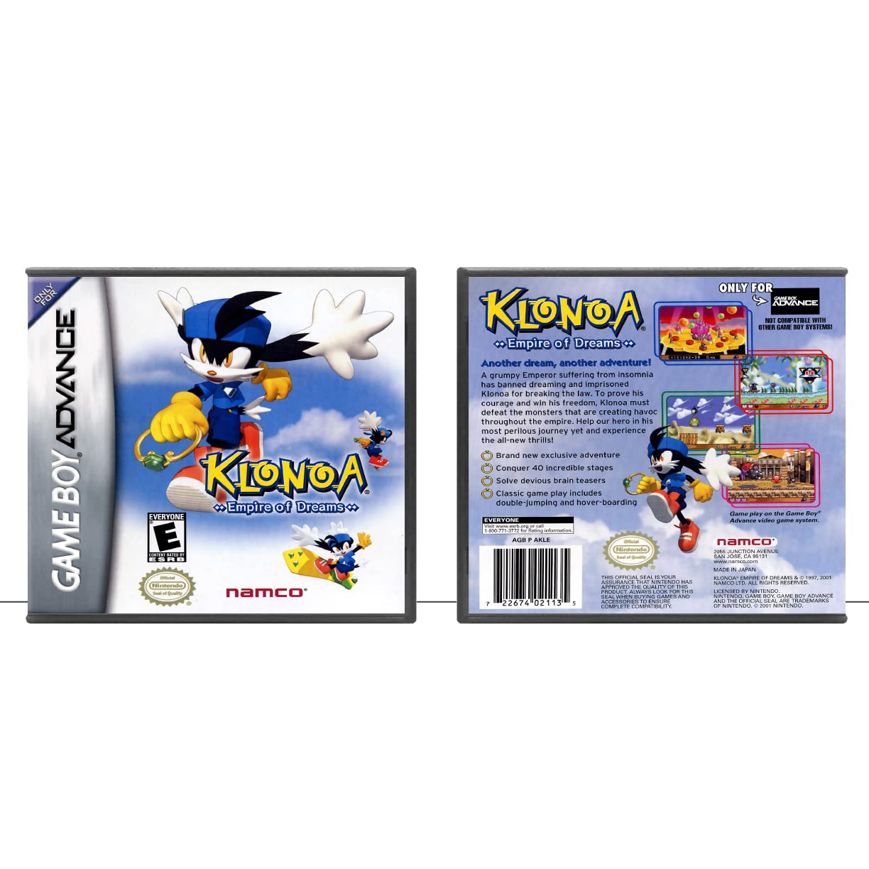 Klonoa: Empire of Dreams | (GBA) Game Boy Advance - Game Case Only - No Game