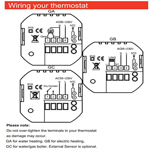 LNYHLXS Smart Thermostat Temperature Controller Water/Electric Floor Heating Water/Gas Boiler Works(D)