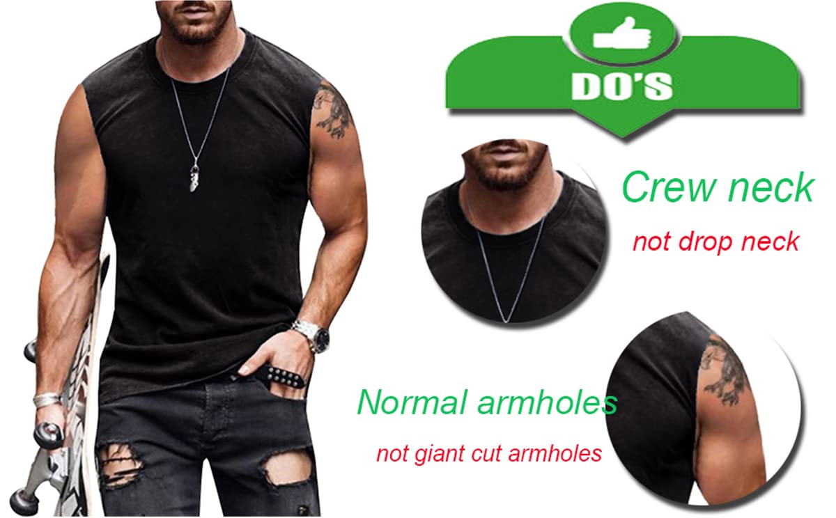 Heralady Mens Tank Tops Sleeveless Casual Crewneck Workout Gym Muscle Athletic Shirt White XXLarge