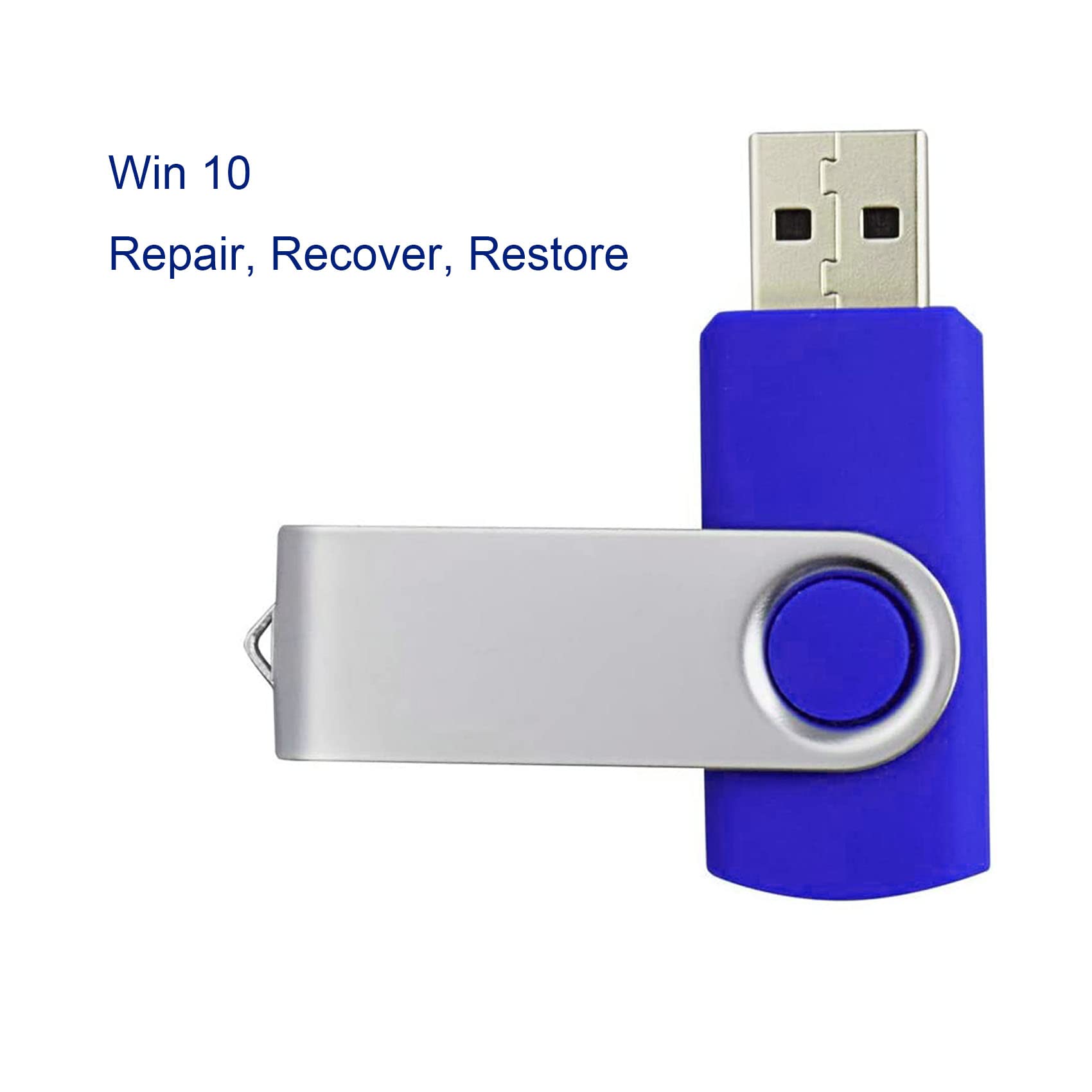 Melancon USB for Win 10 Repair Recovery Install Restore Boot Fix Flash Drive, 32&64 Bit Systems Home&Professional, Antivirus Protection&Drivers Software, 16 GB USB for Desktop&Laptop - Blue