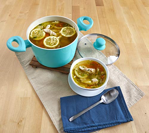 IMUSA USA IMU-30055 Stock Pot, 6.5Qt, Teal