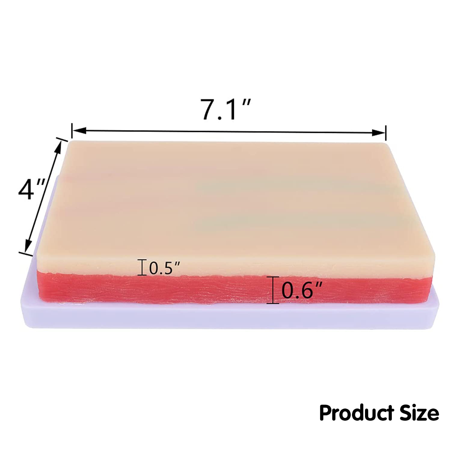 MIIRR IV Injectable Training Pad Model, Embedded with 4 Veins and 3 Skin Layers, Reusable for Medical Student Nurse Practice