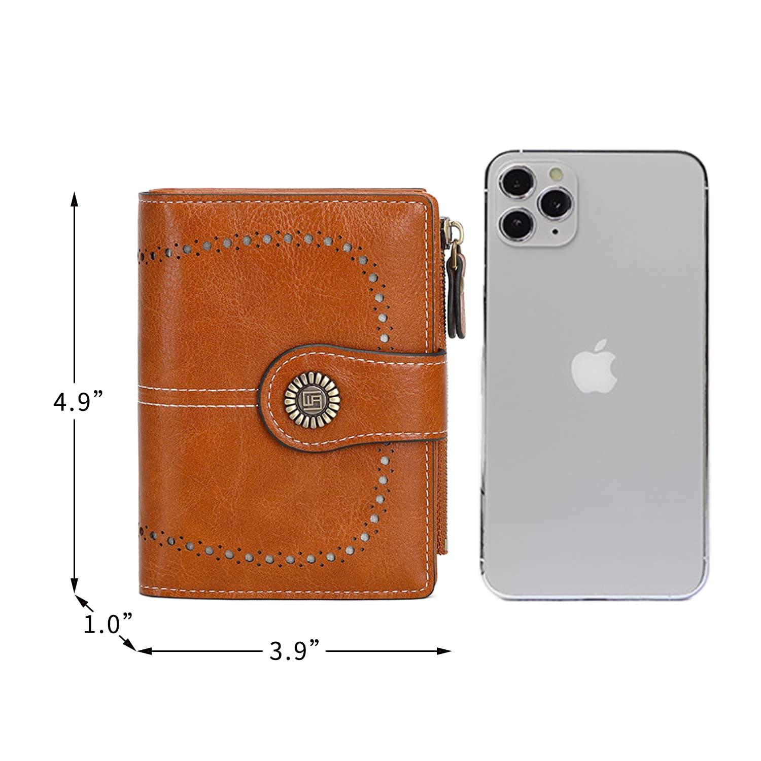 JEVIYO Ladies Credit Card Holder Phone Wristlet Clutch Wallet for Women Brown Wallet
