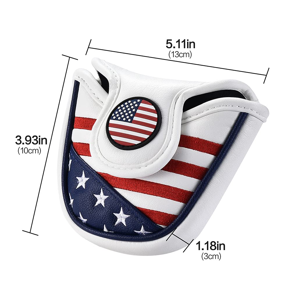 Golf Mallet Putter Headcover for Odyssey White Hot,Heel-Shaft Putter Cover with Strong Magnetic