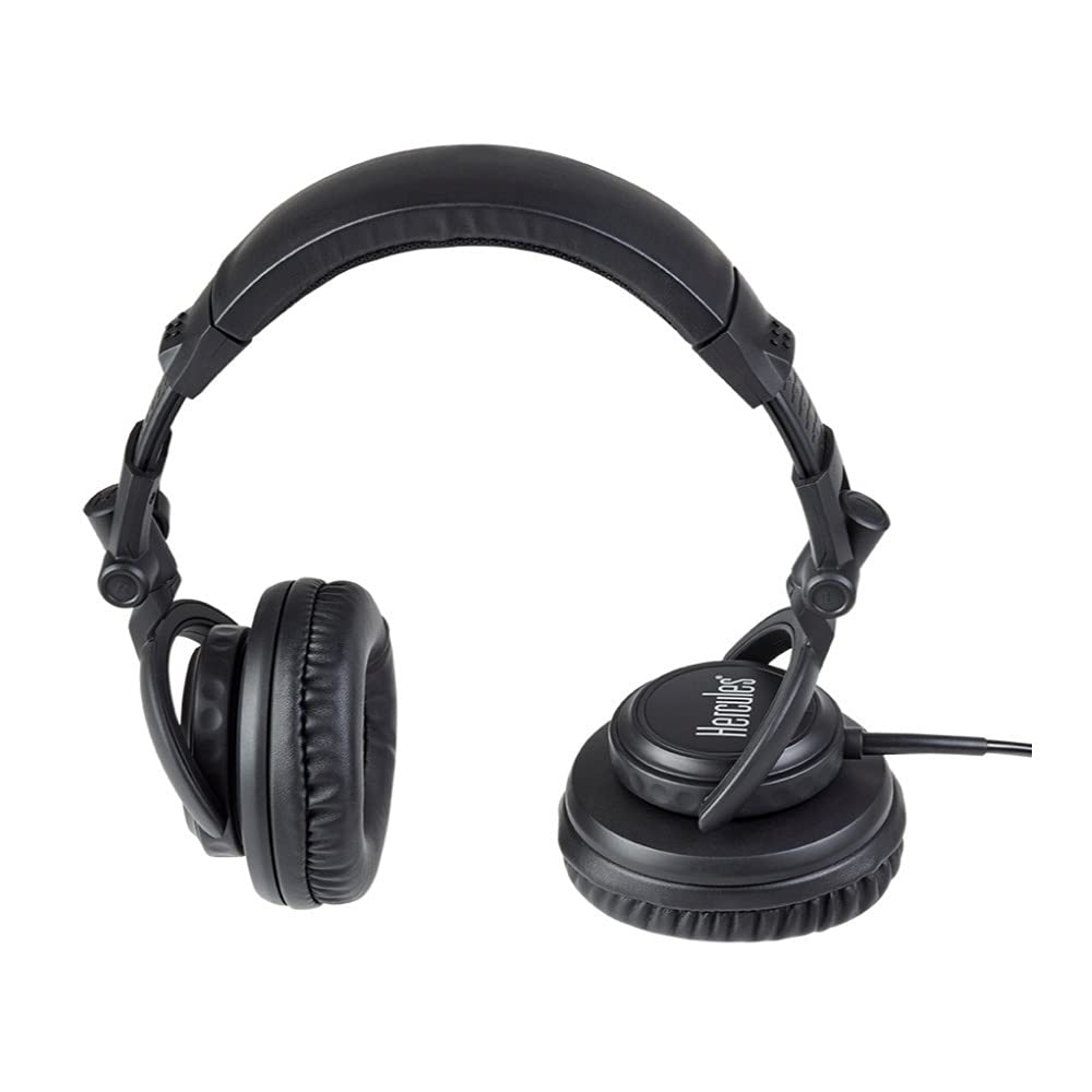 Hercules DJ Starter with Serato DJ Lite Controller and DJMonitor 32 Active Speakers Bundle With Headphones, Laptop Stand and 4-Port USB 3.0 Hub (3 Items)
