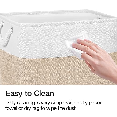 Hylarios Fabric Storage Baskets for Shelves 3 Pack, Storage Bins with Handles for Organizing Foldable Storage Bins for Toys, Clothes, Closet Large Storage Bins 17x12x15inches