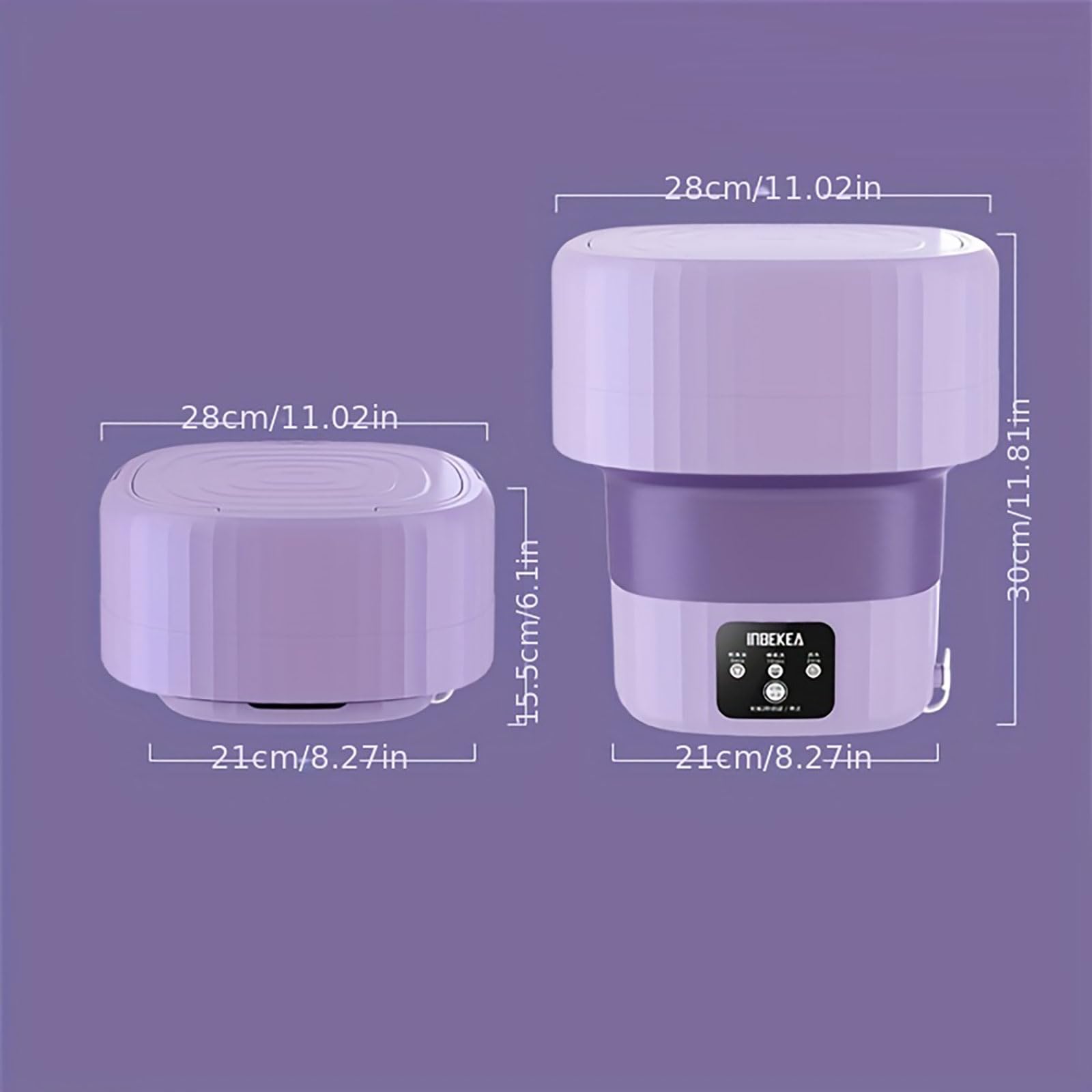 Portable Washing Machine,9L Foldable washing machine, Small Mini Washer for Baby Clothes, Underwear or Small Items, Apartment, Dorm, Camping, RV Travel laundry
