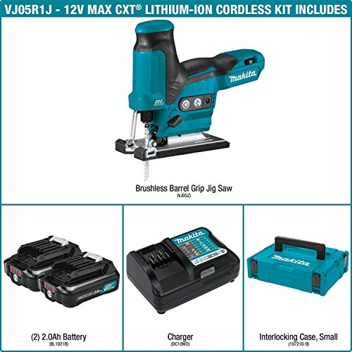 Makita VJ05R1J 2.0Ah 12V max CXT Lithium-Ion Brushless Cordless Barrel Grip Jig Saw Kit