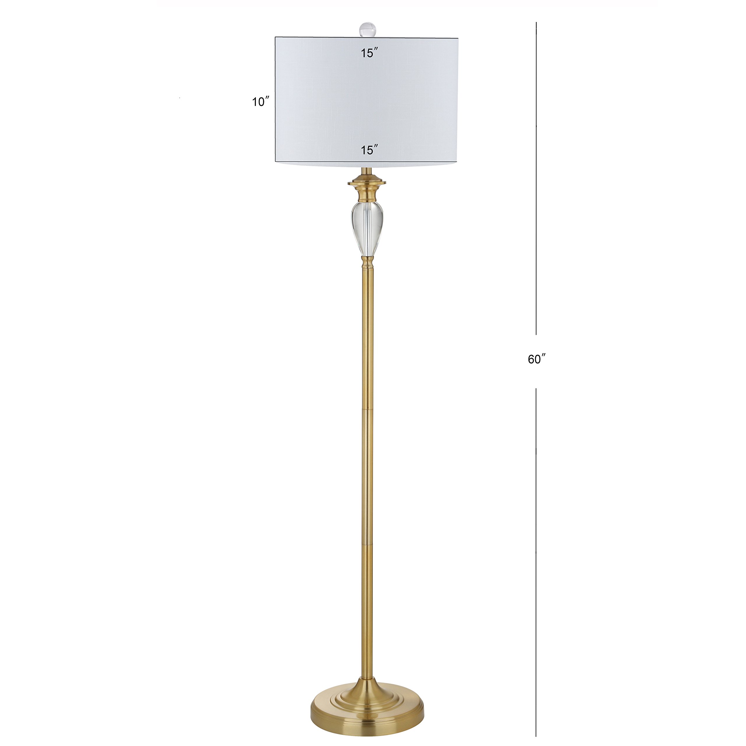 JONATHAN Y JYL2030A Evelyn 60" Crystal/Metal LED Floor Lamp Contemporary,Transitional,Traditional for Bedrooms, Living Room, Office, Reading, BrassGold/Clear