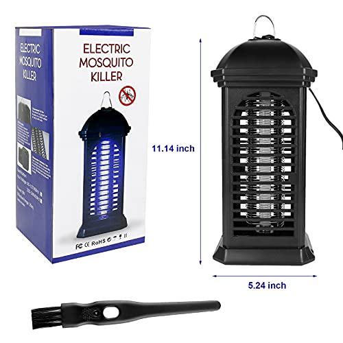 LIKYUU Bug Zapper for Indoor and Outdoor - Electric Mosquito Zapper Killer Waterproof, Insect Fly Trap with Cleaning Brush, Safe for Pets and Children (Black)