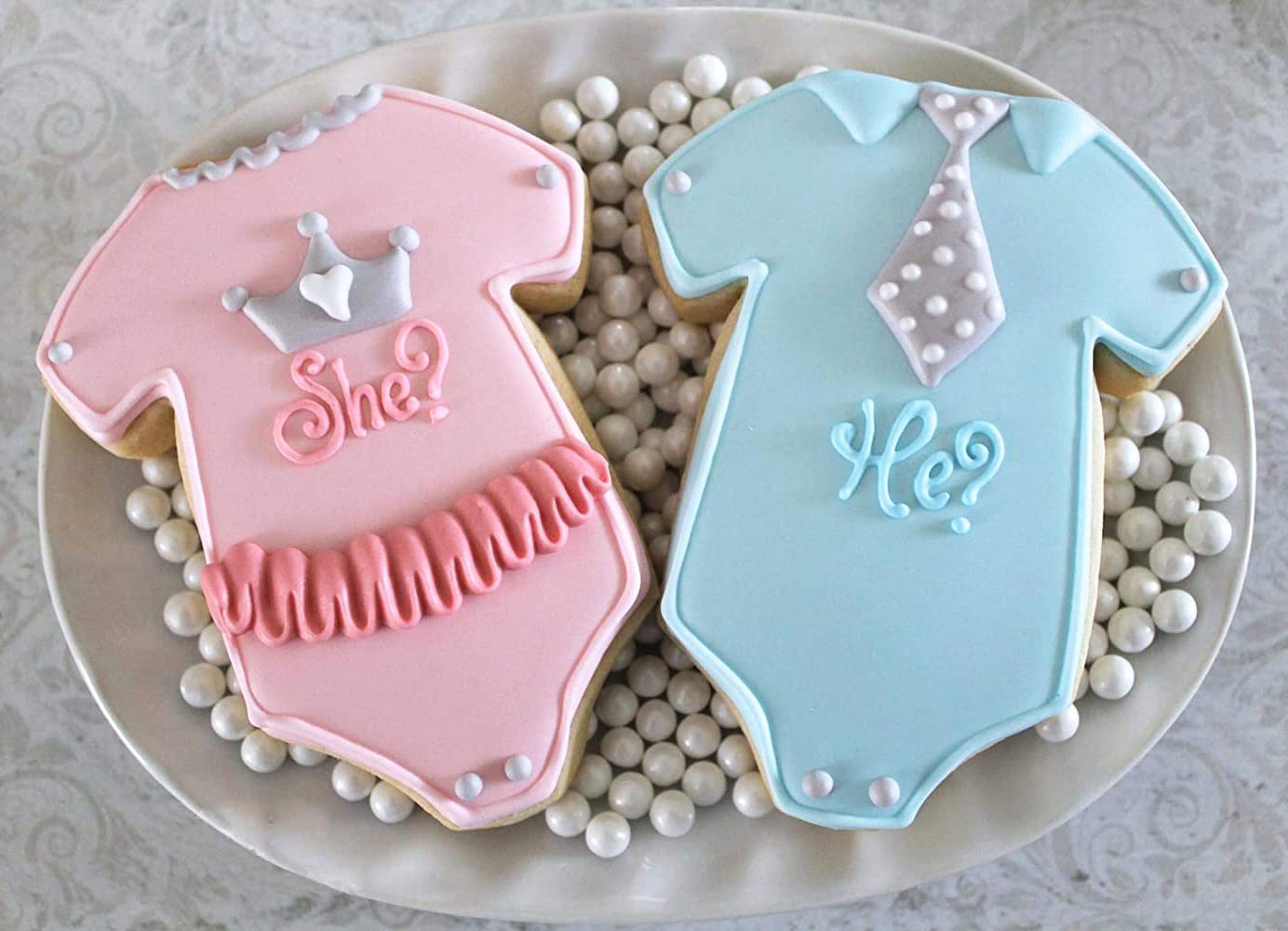 KANNTIE 5-Piece Baby Shower Cookie Cutter Set, Bib, Bottle, Rattle, Onesie and Baby Carriage