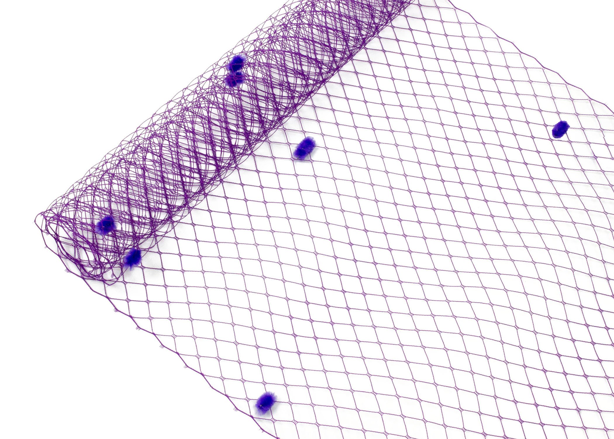 Russian Birdcage Veil Millinery Netting 10" Wide - Purple Dot - Sold by The Yard