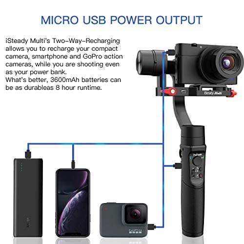 Hohem iSteady Multi Camera Gimbal Stabilizer 3-in-1 Gimble for Sony RX100 for Canon PowerShot, for Panasonic Lumix for Max and 11 pro max Smartphones Playload 400g