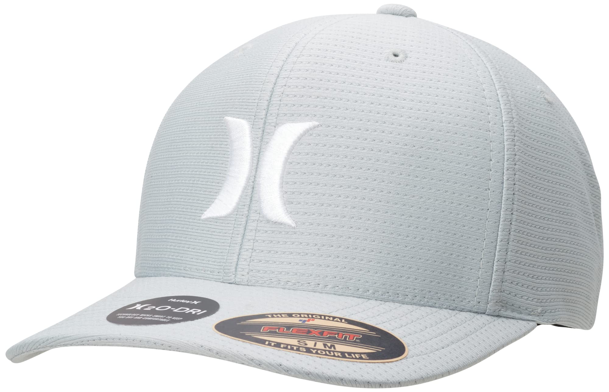 Hurley Men's Baseball Cap β Lightweight Curved Bill H2O Dri Fitted Caps for Men, Size Large-X-Large, Mystic Stone