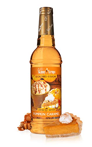Jordan's Skinny Syrups Coffee Syrup, Pumpkin Caramel Flavor Drink Mix, Zero Calorie Flavoring for Chai Latte, Protein Shake, Food & More, Sugar & Gluten Free, Keto Friendly, 25.4 Fl Oz, 1 Pack