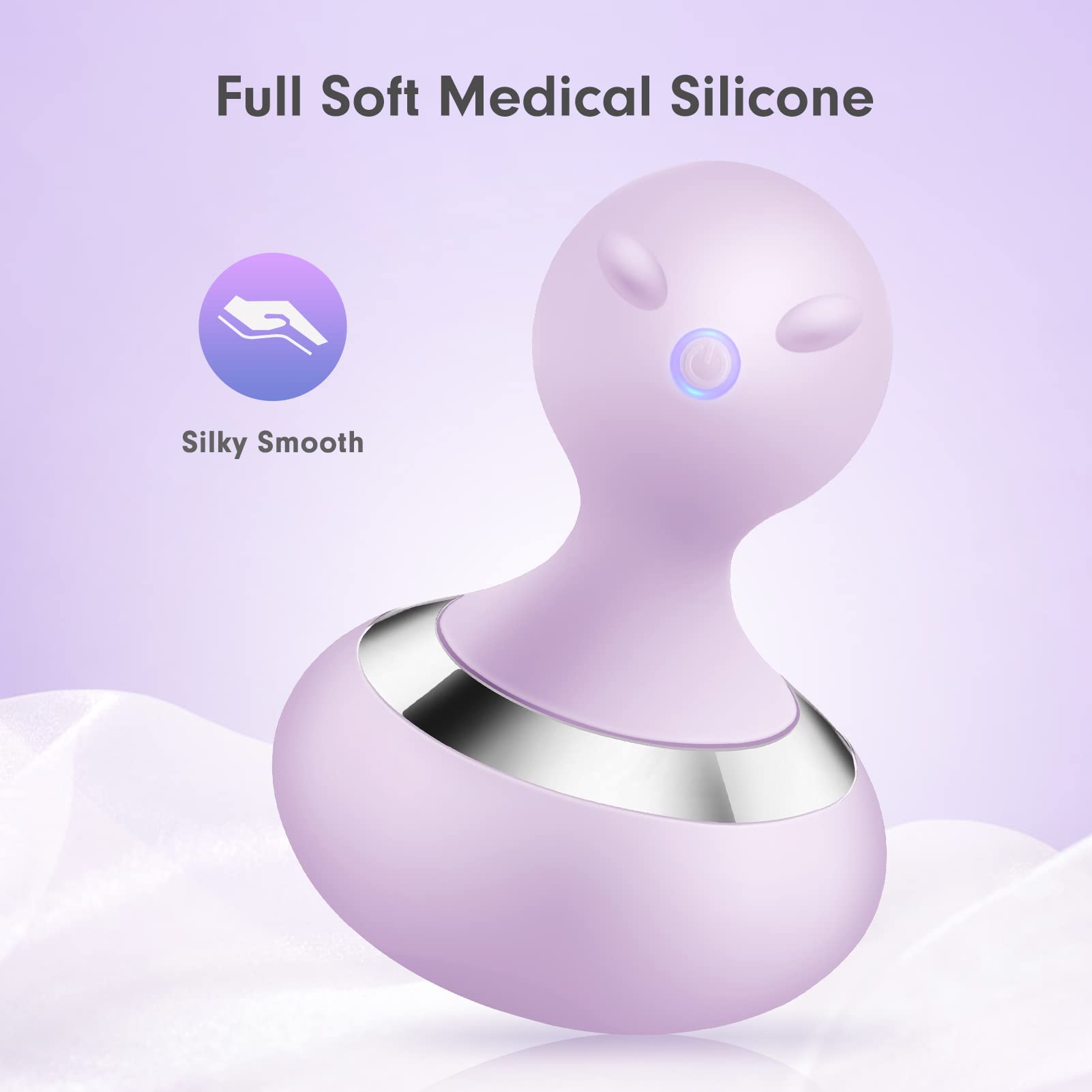 JOYAKA Cordless Electric Massager with 10 Powerful Vibrations, Rechargeable Handheld Neck Mini Massager, Purple