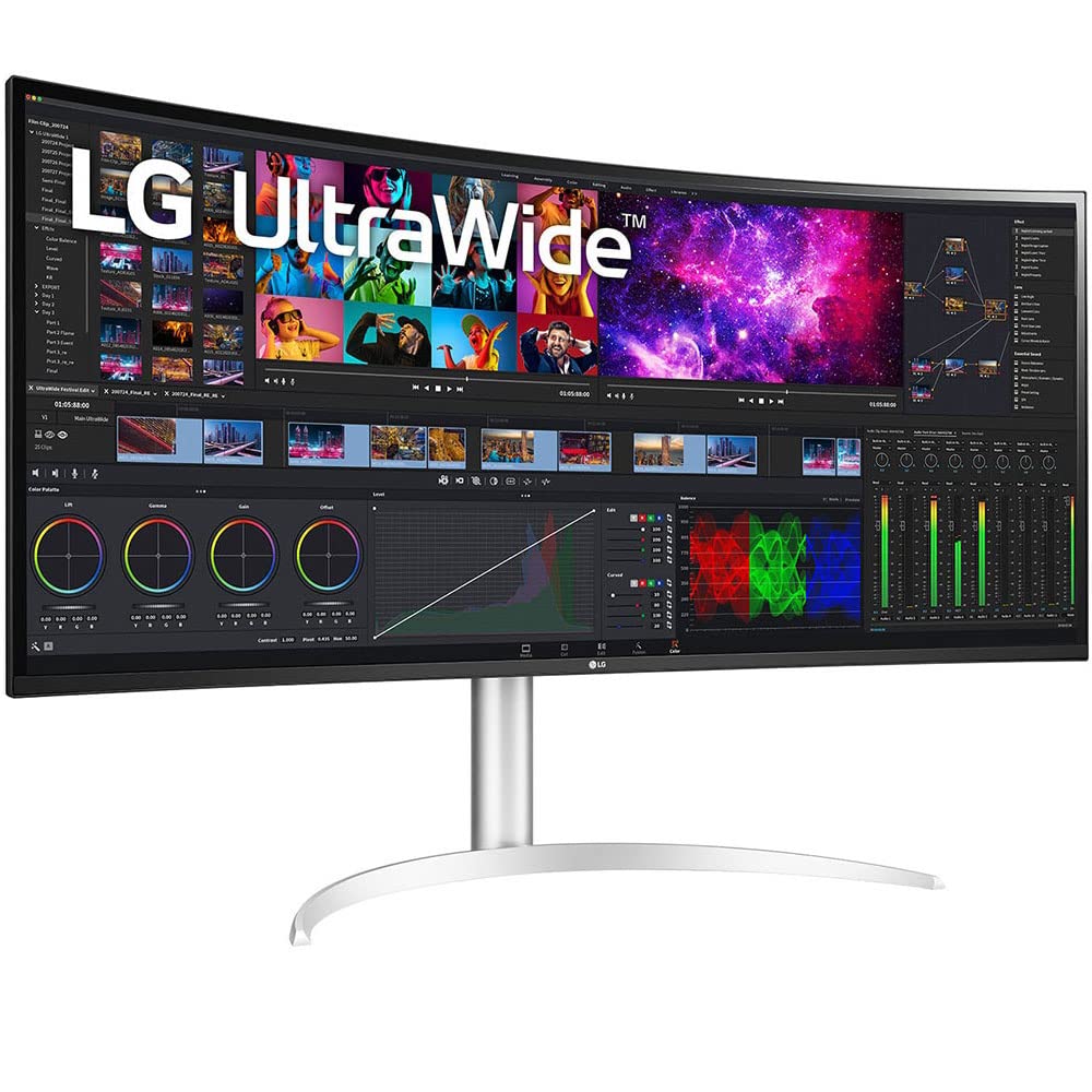 LG 40WP95C-W 40" Curved UltraWide 5K2K Nano IPS Monitor with Thunderbolt 4 Bundle with Deco Gear 6FT 4K HDMI 2.0 Cable, Deco Gear Gaming Mouse Pad and Microfiber Cleaning Cloth