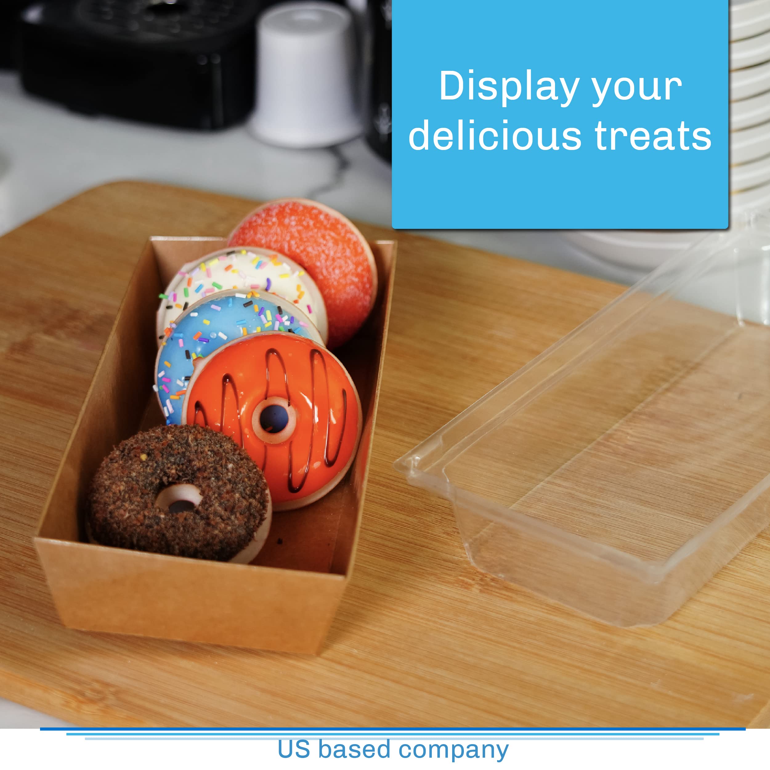 Lot45 Sandwich Paper Craft Box with Lid - 30pk 7.5in Long Sushi To Go Boxes Disposable Food Containers with Lids