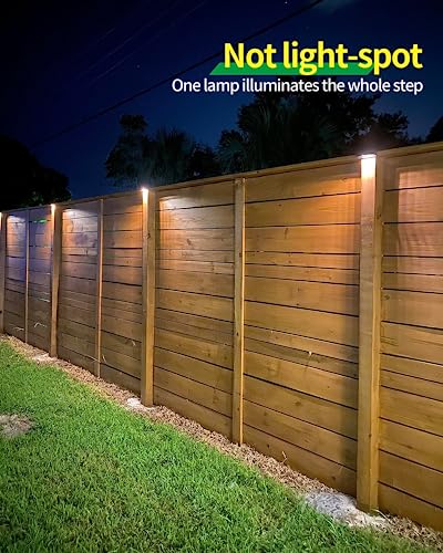 JOFIOS Solar Deck Lights Outdoor, 7 Colors Solar Step Lights LED Waterproof Solar Pool Side Lights Fence Lights Stair Light for Railing, Deck, Patio,Yard (6 Pack)