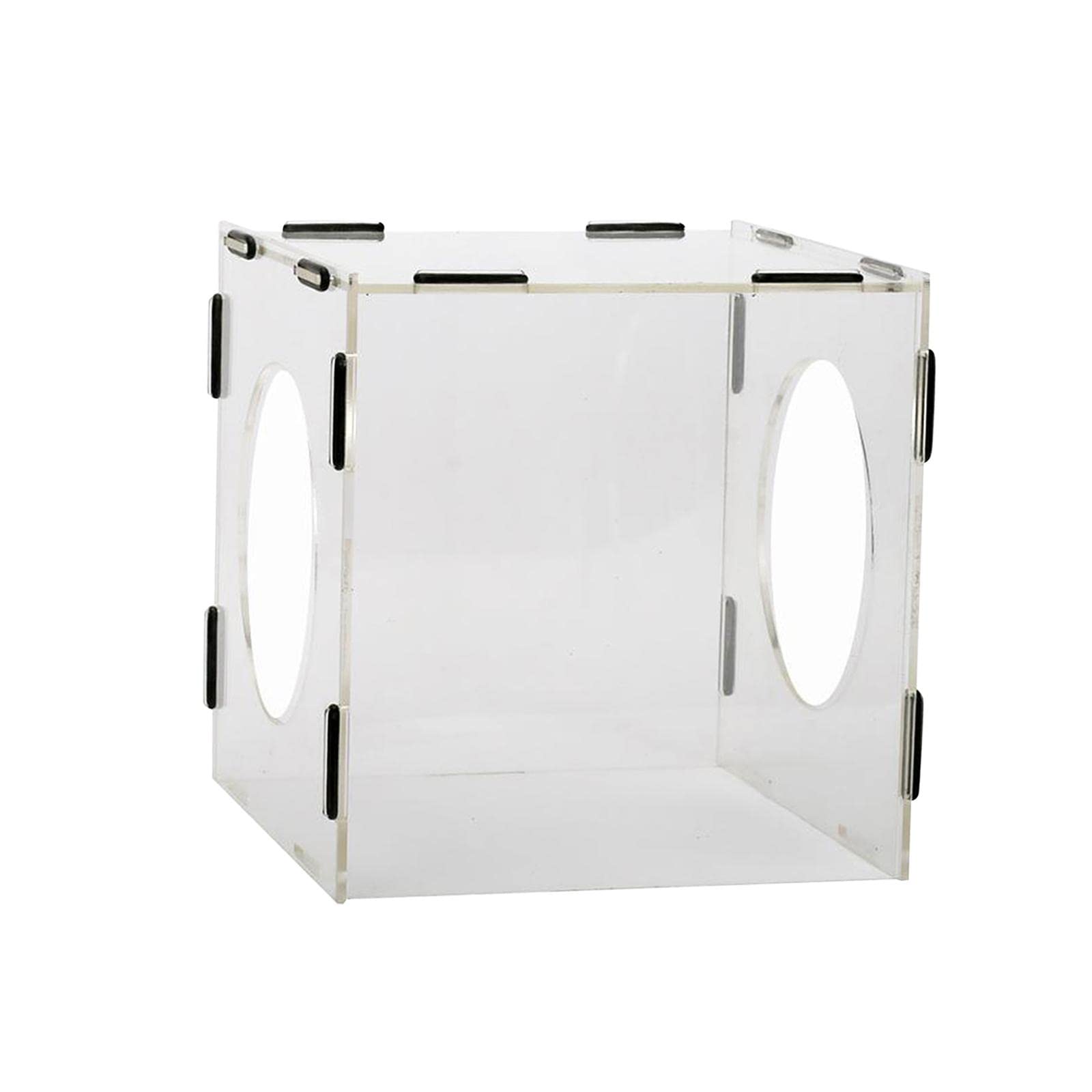 MagiDeal Enclosed Grinding Dust Box Acrylic with 2 Holes Portable Dustproof Clear Dust Hood Dust Cage for Engraving