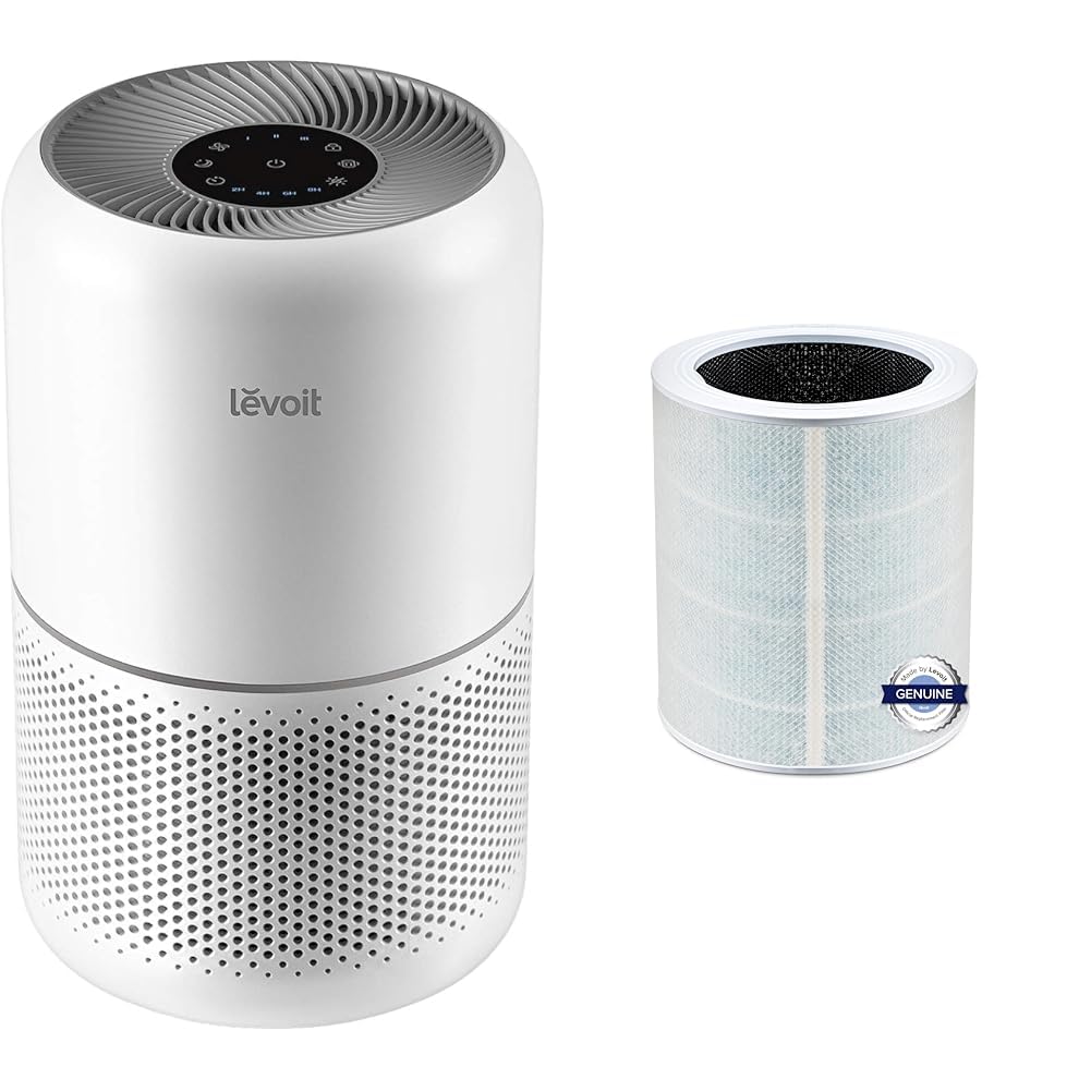 LEVOIT Air Purifier for Home Allergies Pets Hair in Bedroom & Core 600S Air Purifier Smoke Remover Replacement Filter, 4-in-1 Filter and Activated Carbon, Core 600S-RF-SR, 1 Pack
