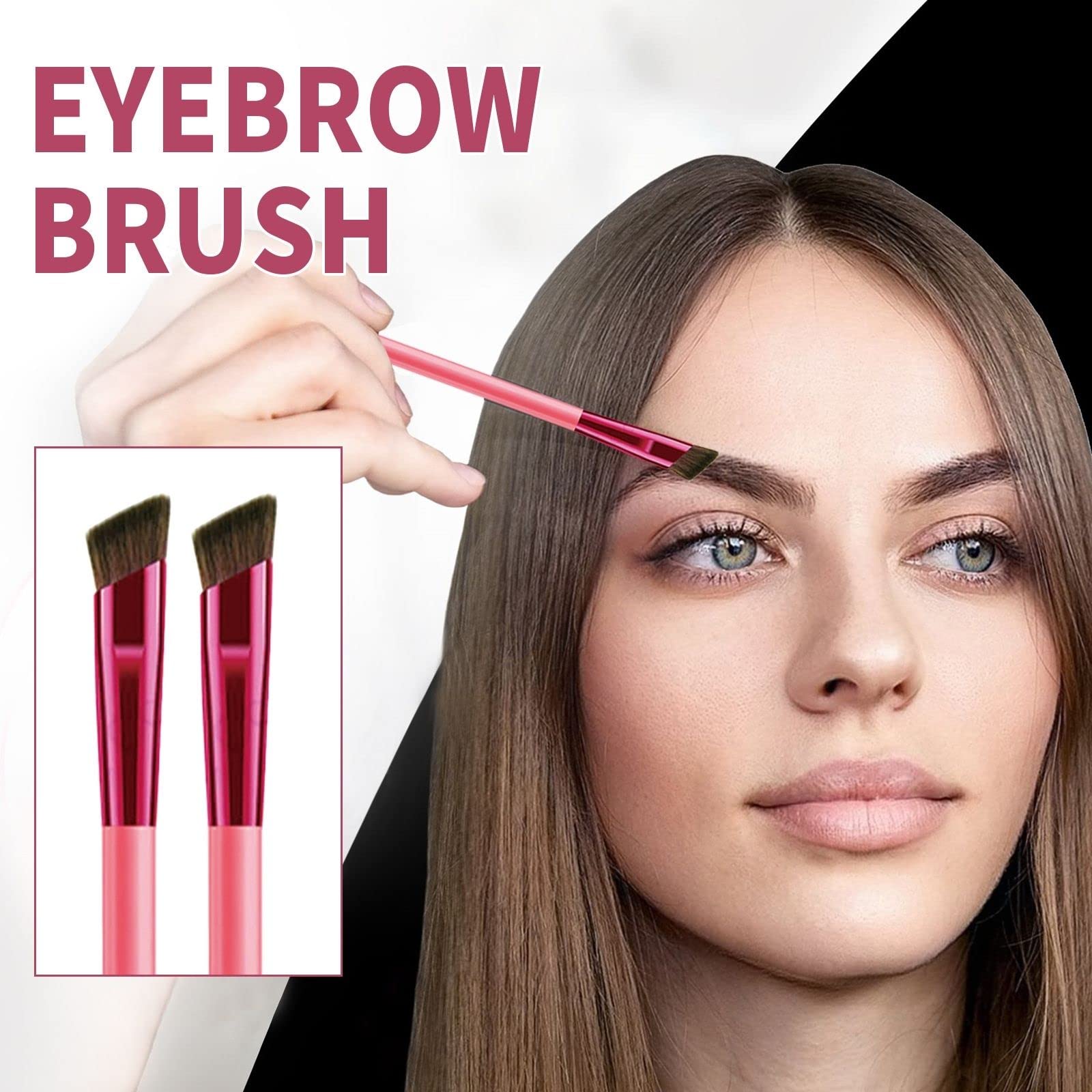 Multi Function Eyebrow Brush, Multi-function Eye Brow Brush, Eye Brow Concealer Contour Brush, Square Angled Eyebrow Brush, Ultra Thin Angled Eyeliner Makeup Brush